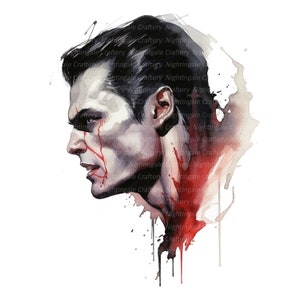 14 Vampire Clipart, Dracula Clipart, Printable Watercolor Clipart, High ...