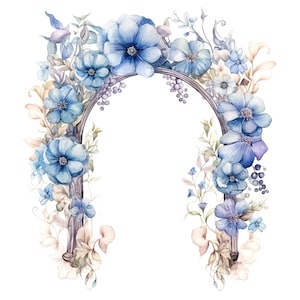 20 Floral Arch Clipart, Arch of Flowers, Printable Watercolor Clipart ...
