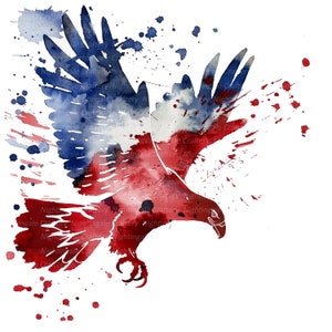 10 Patriotic Eagle, USA Flag Clipart, Eagle Clipart, Printable ...