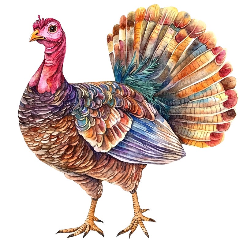 10 Thanksgiving Turkey Clipart, Thanksgiving Print, Printable ...