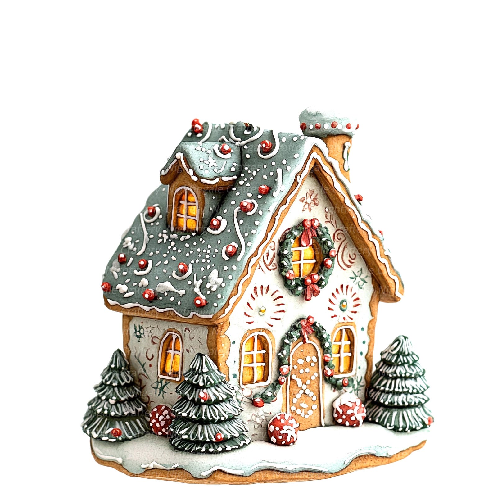 8 Gingerbread House Clipart, Christmas House Clipart, Printable ...