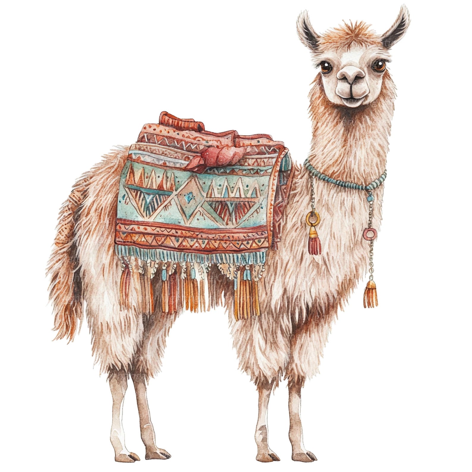 10 Lama Clipart, Llama, Funny Lama, Printable Watercolor Clipart, High ...