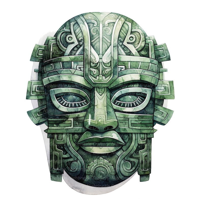 12 Imágenes prediseñadas de máscara de jade azteca, imágenes ...