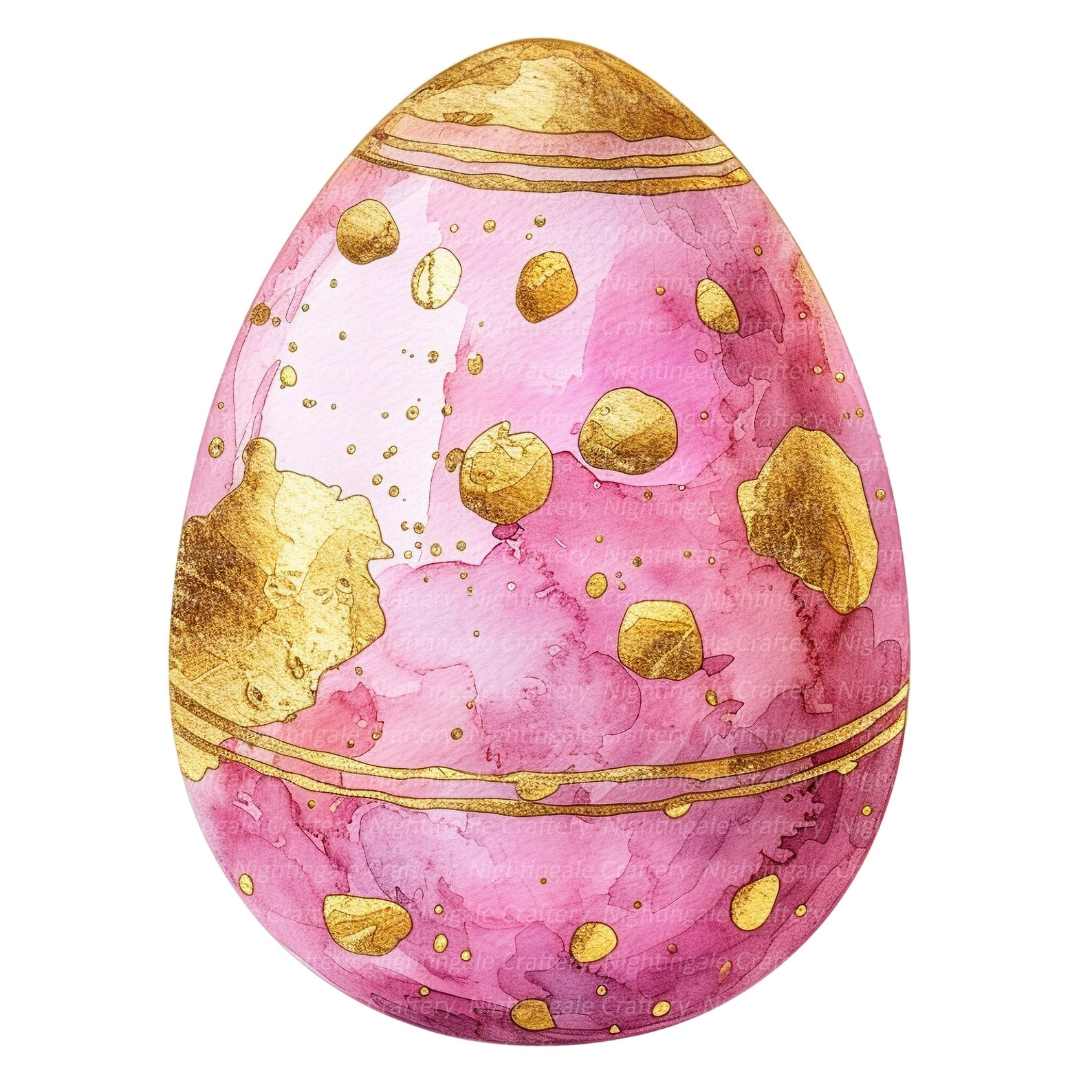 10 Golden Easter Egg Clipart, Easter Clipart, Printable Watercolor ...