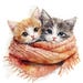 10 Cute Kittens Clipart, Cozy Cats Clipart, Printable Watercolor ...