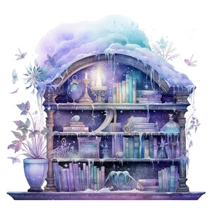 9 Magic Fairy Library Clipart, Fairy Books, Printable Watercolor ...