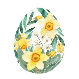 10 Floral Easter Egg Clipart, Easter Clipart, Printable Watercolor ...