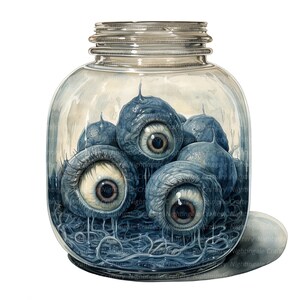 10 Eyeballs in Jar Clipart, Halloween, Printable Watercolor Clipart ...