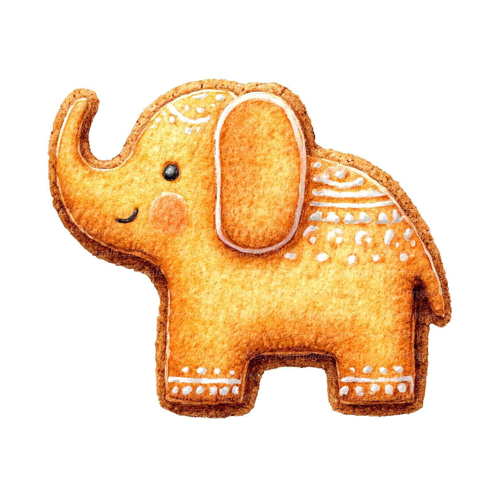 18 Gingerbread Animals Clipart, Christmas Card, Printable Watercolor ...