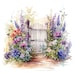 15 Floral Garden Gates Clipart, Flower Gates, Printable Watercolor ...
