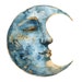 8 Blue Golden Moon Clipart, Moon Face Wall Art, Printable Watercolor ...