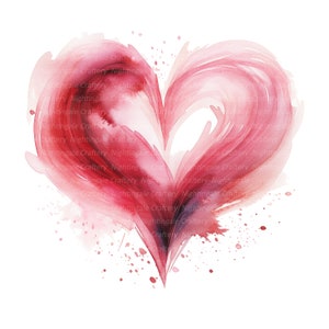12 Abstract Heart Clipart, Digital Clipart, Watercolor Clipart ...