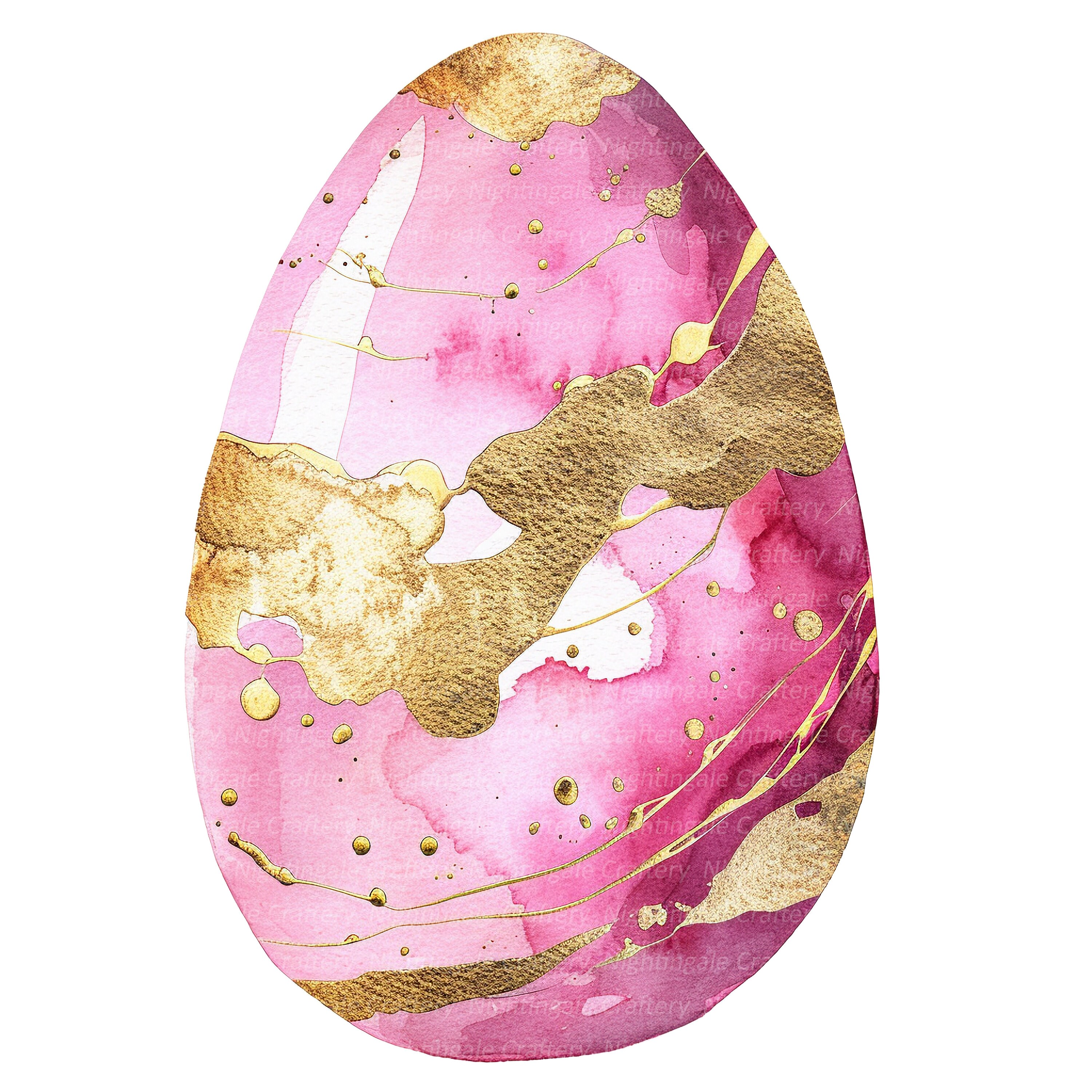 10 Golden Easter Egg Clipart, Easter Clipart, Printable Watercolor ...
