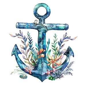 16 Anchor Clipart, Underwater Clipart, Nautical Decor, Digital Clipart ...