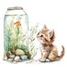 14 Kitten and Aquarium Clipart, Cat Clipart, Printable Watercolor ...