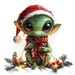 12 Christmas Alien Clipart, Aliens Clipart, Printable Watercolor ...