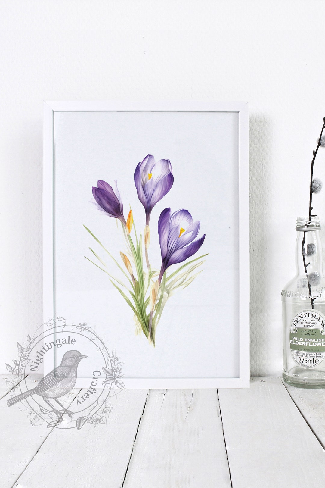 Crocus Digital Art, Purple Crocus Print, Watercolor, Digital Print ...