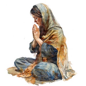 12 Biblical Woman Praying Clipart, Prayers, Printable Watercolor ...
