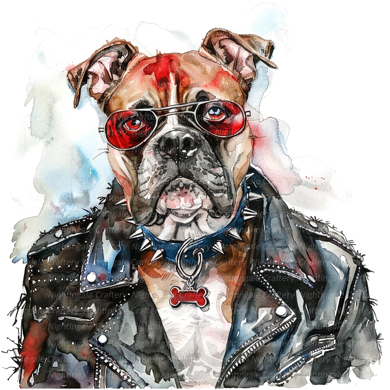 12 Dog Punk Clipart, Punk Rock Clipart, Printable Watercolor Clipart ...