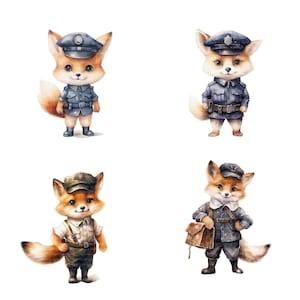 28 Fox Occupation Clipart, Fox Professions, Fox Cartoon Print ...