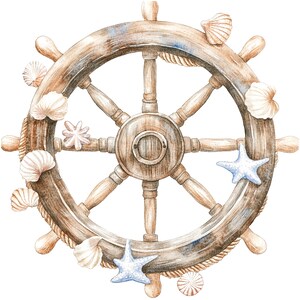 8 Nautical Wheel Clipart, Ship Wheel Clipart, Digital Clipart ...