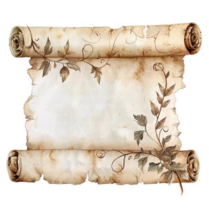 12 Various Scroll Paper Clipart, Old Paper, High Quality Jpgs ...
