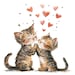 10 Kitten Love Clipart, Romantic Cats Clipart, Printable Watercolor ...
