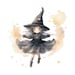 10 Little Witch Cartoon Clipart, Printable Watercolor Clipart, High ...