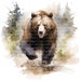 Bear in Forest Clipart, Printable Watercolor Clipart, 10 High Quality ...