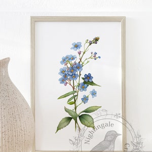 Forget Me Not Printable, Forget-me-not Digital Print, Forget Me Not ...