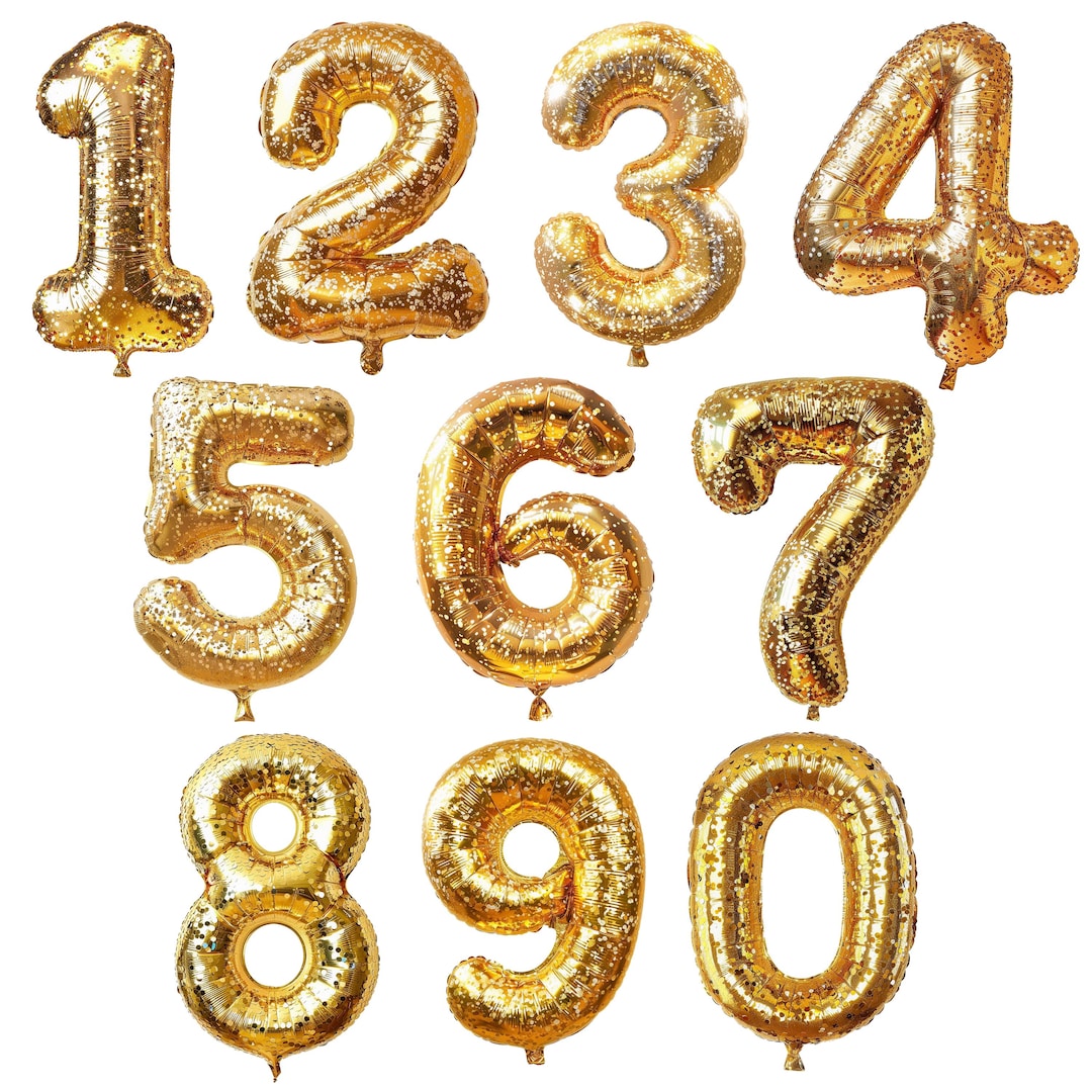 10 Balloon Numbers Clipart, Party Numbers, Digital Clipart, Watercolor ...