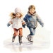 12 Kids Ice Skating Clipart, Kids in Winter, Printable Watercolor ...