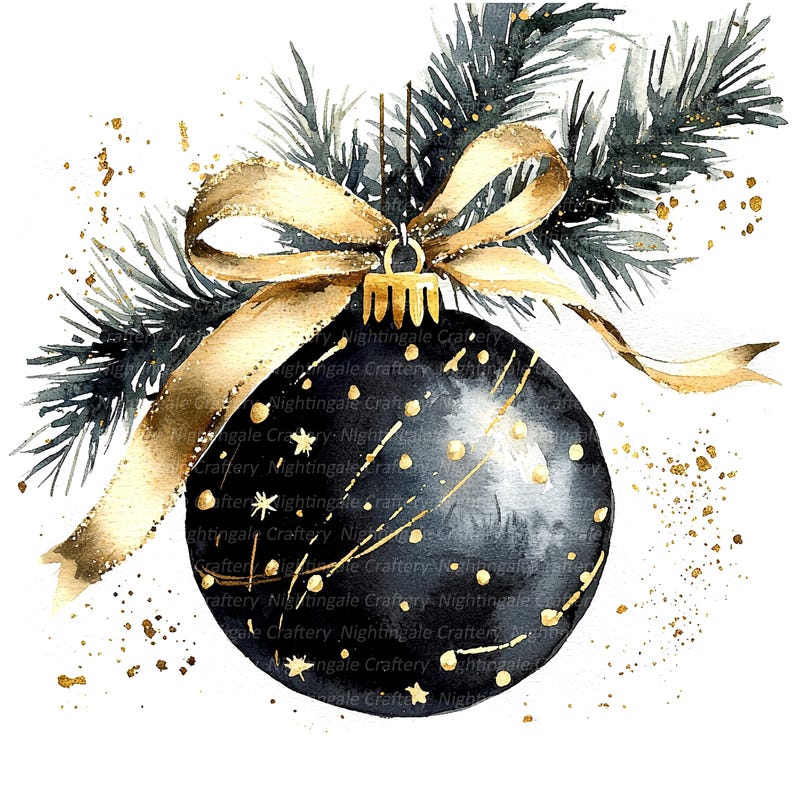 16 Coloured Baubles Clipart, Christmas Bauble, Printable Watercolor ...