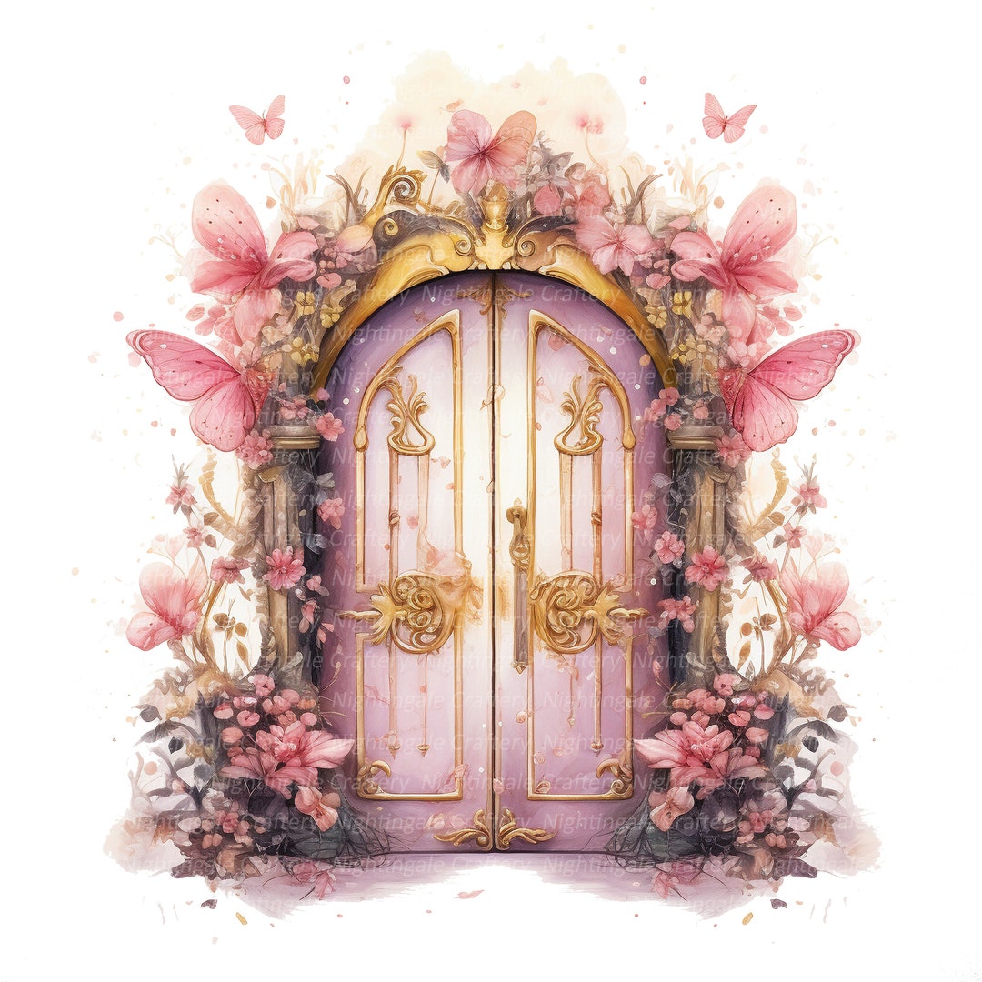 10 Floral Fairy Doors Clipart, Printable Watercolor Clipart, High ...