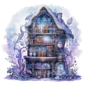 9 Magic Fairy Library Clipart, Fairy Books, Printable Watercolor ...