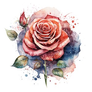 10 Abstract Roses Clipart, Rose Artwork, Rose Heart, Printable ...