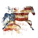 12 Patriotic Horse Clipart, USA Flag Clipart, Printable Watercolor ...