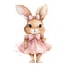 Cute Bunny in Pink Dress Clipart, Printable Watercolor Clipart, 12 High ...