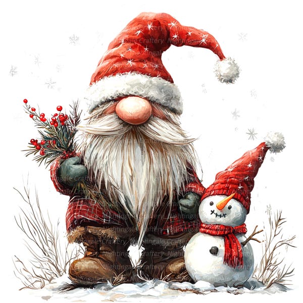 Christmas Gnome Clipart - Etsy