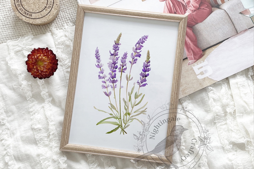Lavender Printable, Lavender Digital Print, Lavender Watercolor ...
