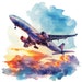 11 Flying Plane Clipart, Plane in Sky, Traveling, Printable Watercolor ...