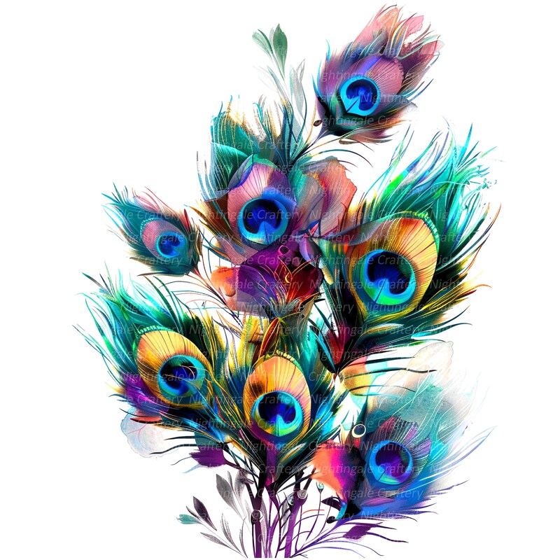 Peacock Clip Art - Etsy