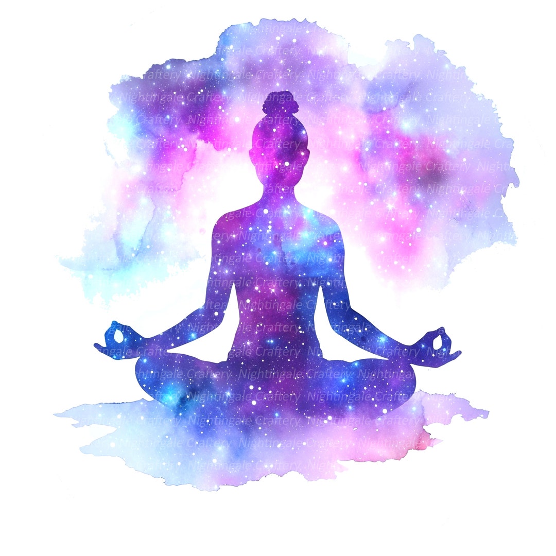 11 Meditation Clipart, Yoga Clipart, Meditating, Printable Watercolor ...