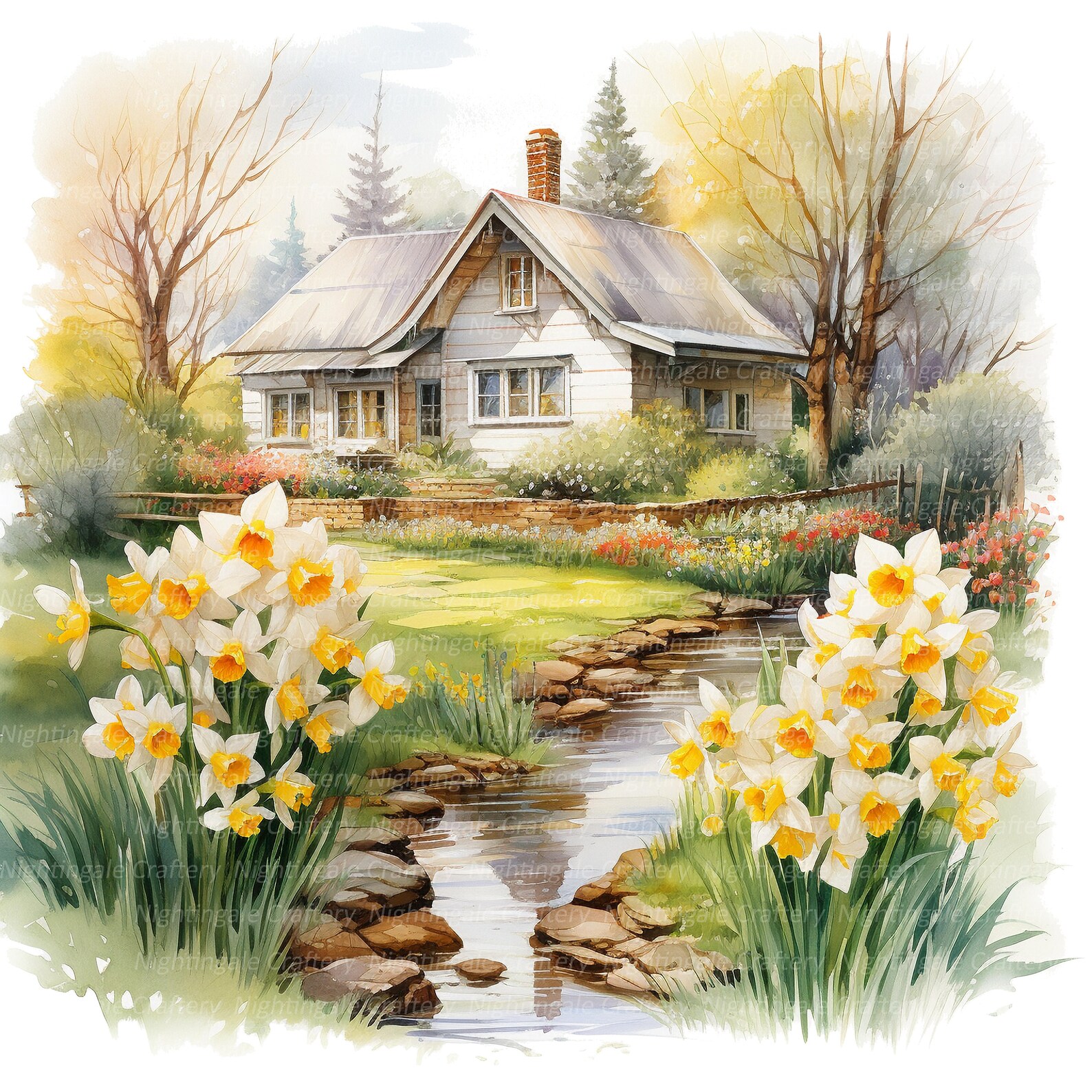 16 Floral Garden Set 2 Clipart, Garden Flowers, Printable Watercolor ...