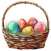 14 Easter Eggs Basket Clipart, Easter Basket, Printable Watercolor ...