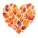 12 Autumn Leaves Heart Clipart, Fall Leaves Heart, Digital Clipart ...