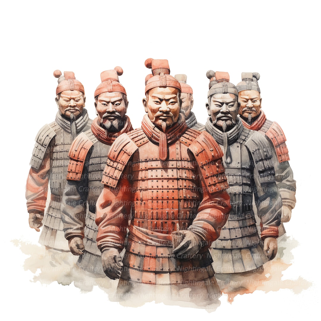 9 Terracotta Army Clipart, Terracotta, Printable Watercolor Clipart ...