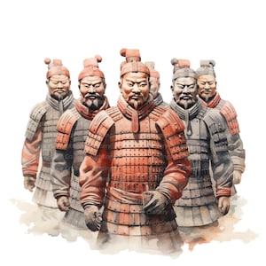 9 Terracotta Army Clipart, Terracotta, Printable Watercolor Clipart ...