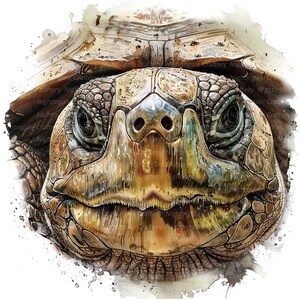 10 Old Turtle Clipart, Vintage Turtle, Printable Watercolor Clipart ...