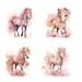 13 Pink Pony Clipart, Cute Pony Images, Printable Watercolor Clipart ...